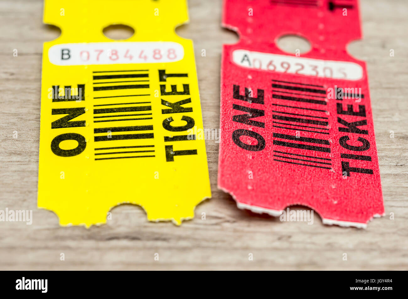 Close up shot of a generic pass or winning paper tickets Stock Photo ...