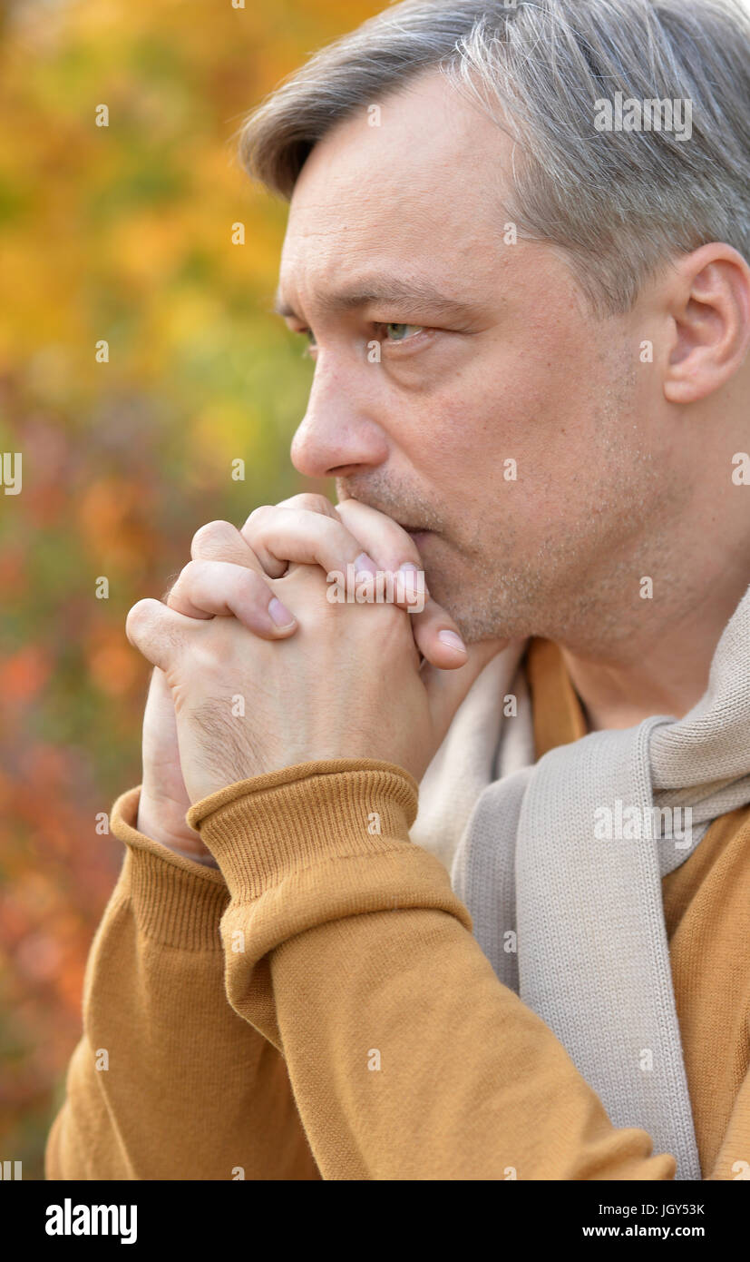 handsome man thinking Stock Photo - Alamy