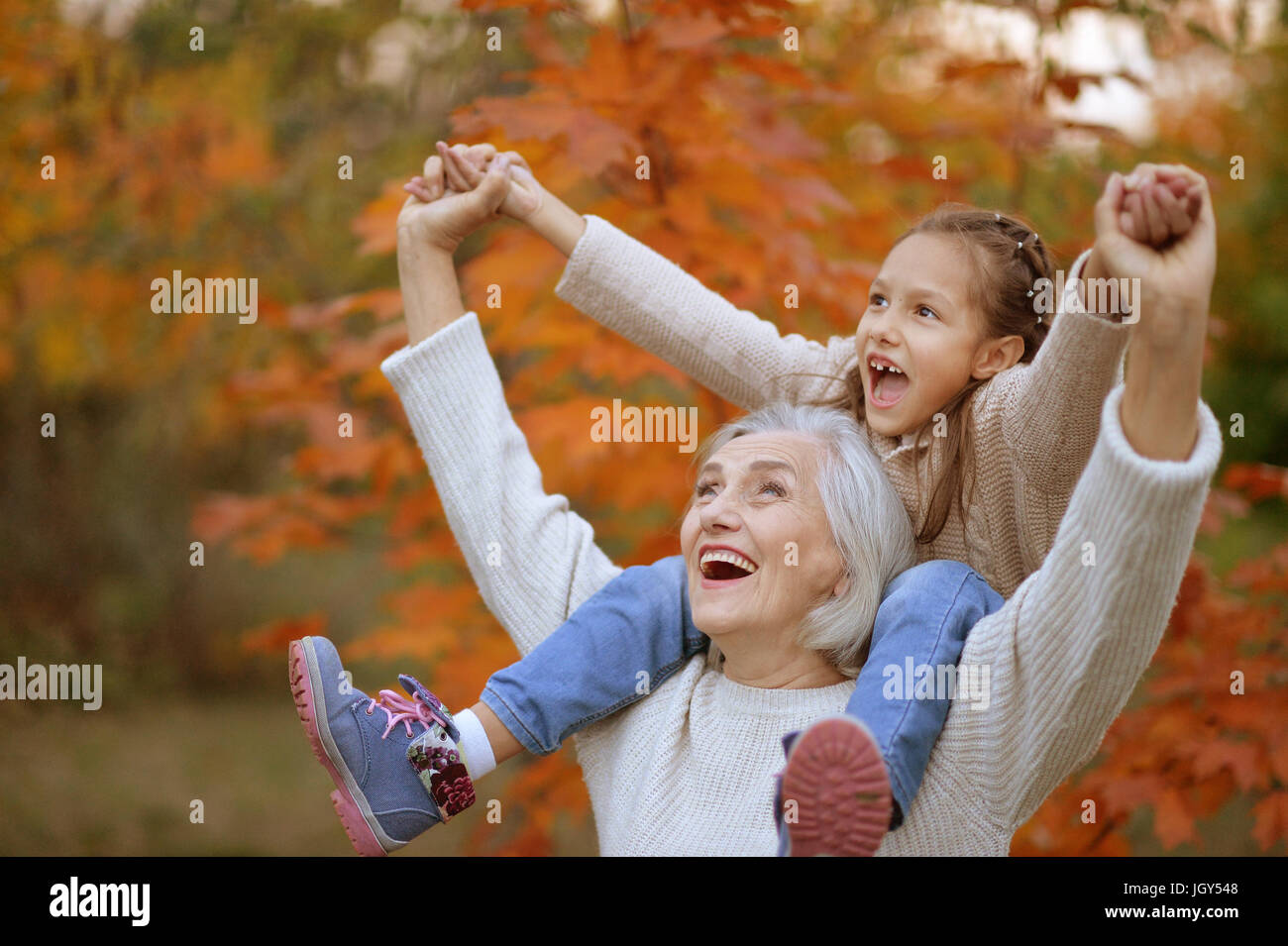 grandmother and grand daughter having fun Stock Photo - Alamy