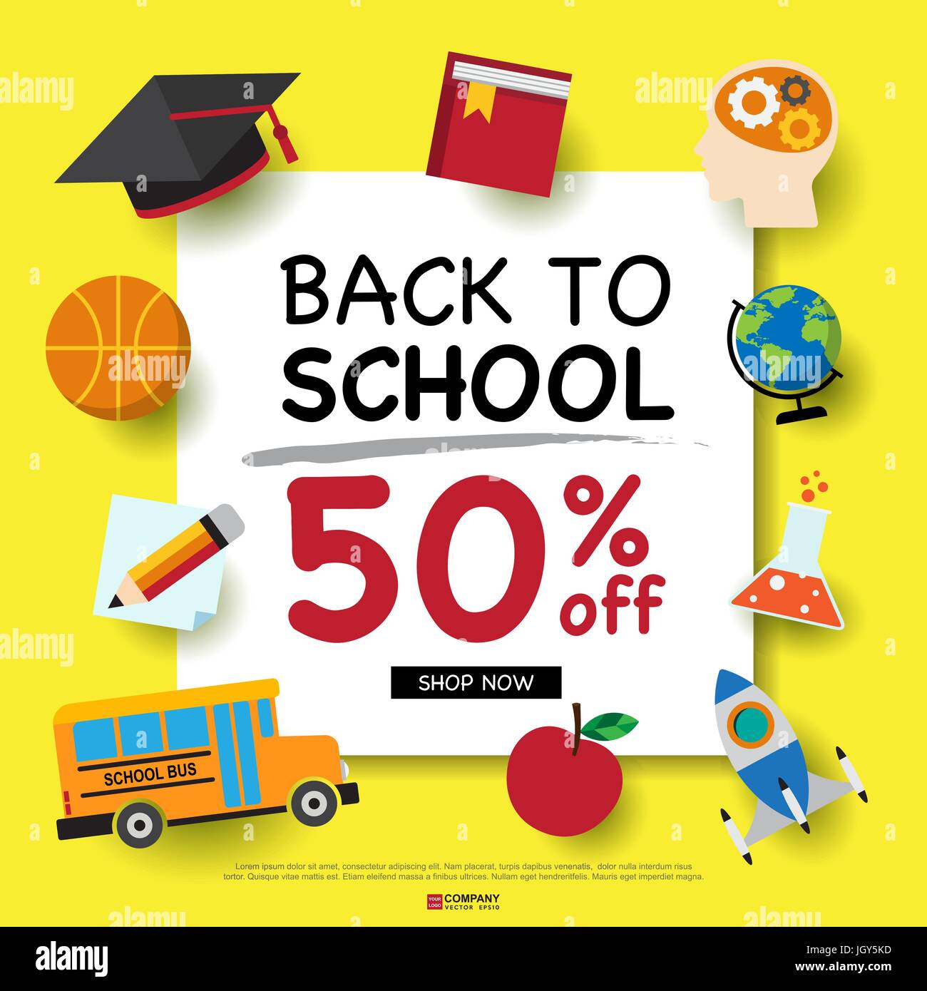 Back to school Design Template,Back to school shopping brochure,Vector ...