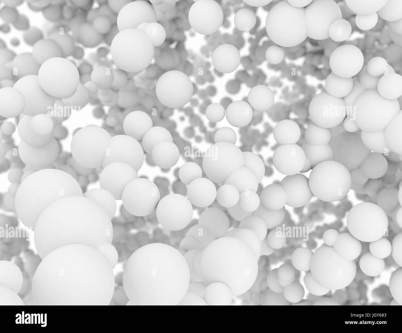 Abstract white 3d spheres - -cluster of cells Stock Photo - Alamy