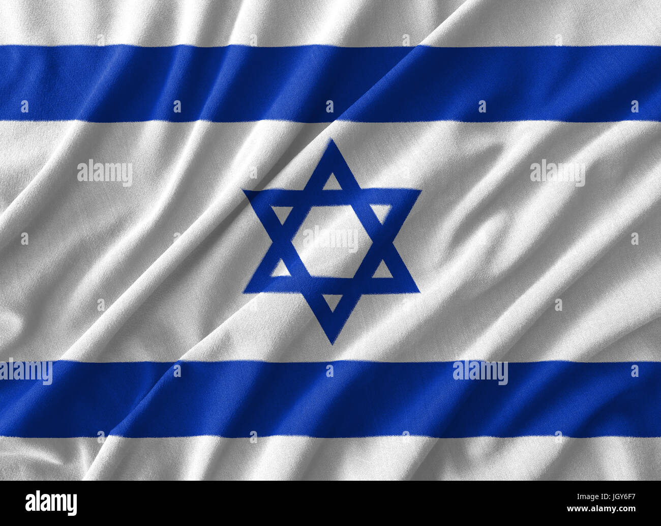 Israel flag painting on high detail of wave cotton fabrics . 3D ...
