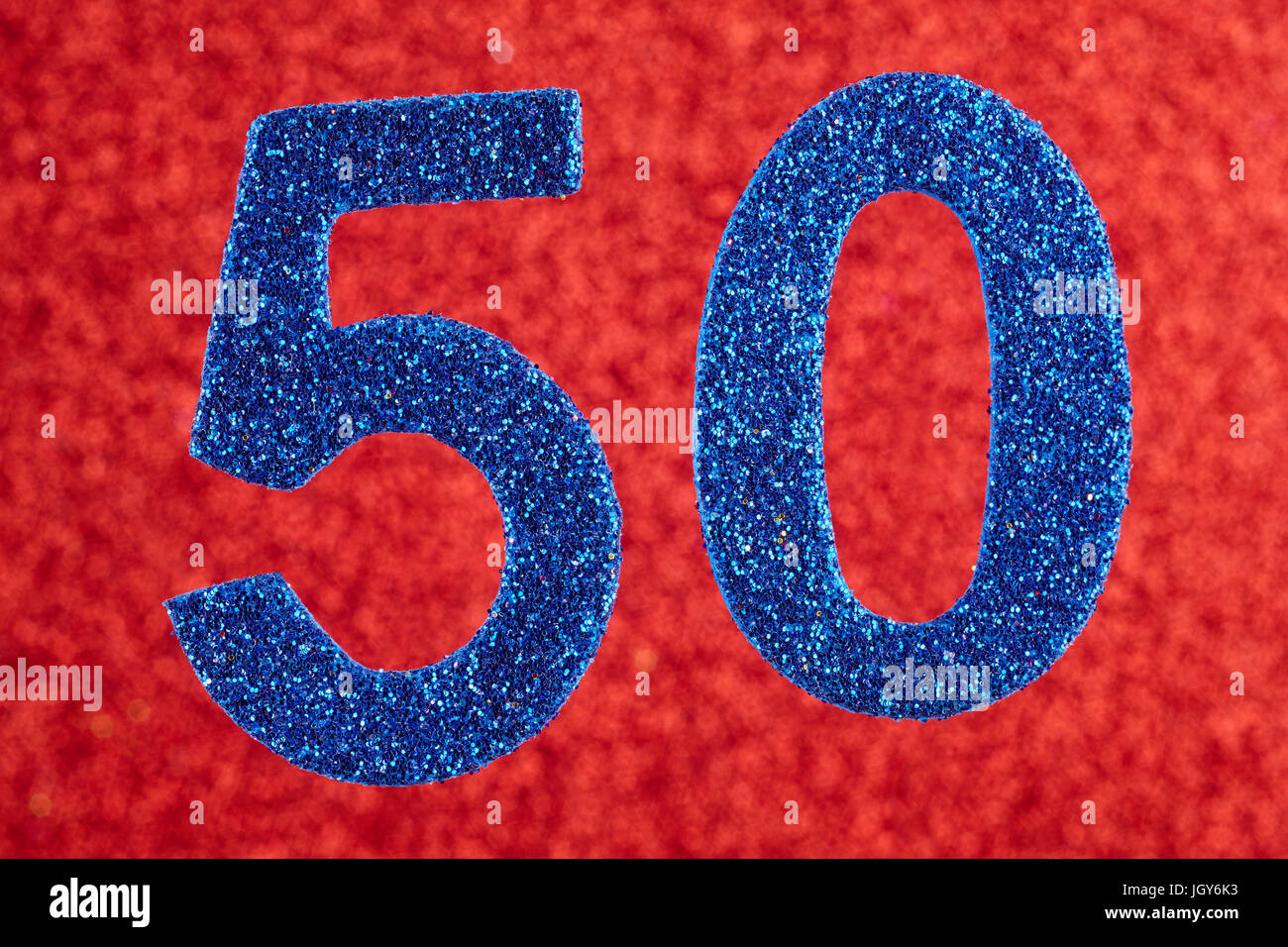 Number fifty blue over a red background. Anniversary. Horizontal Stock ...