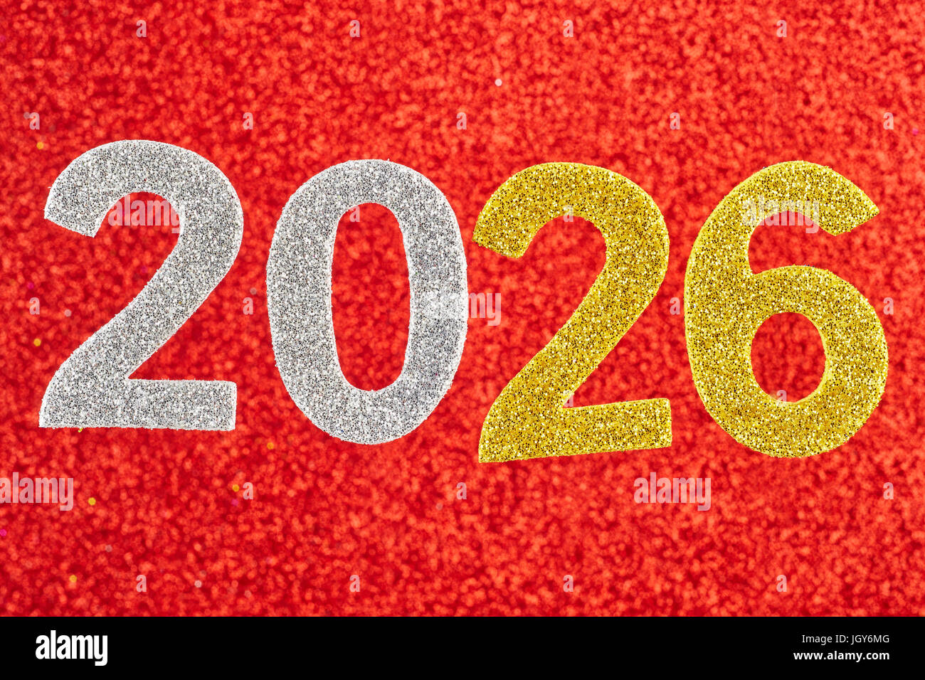 Number two thousand and twenty-six over a red background. Anniversary ...