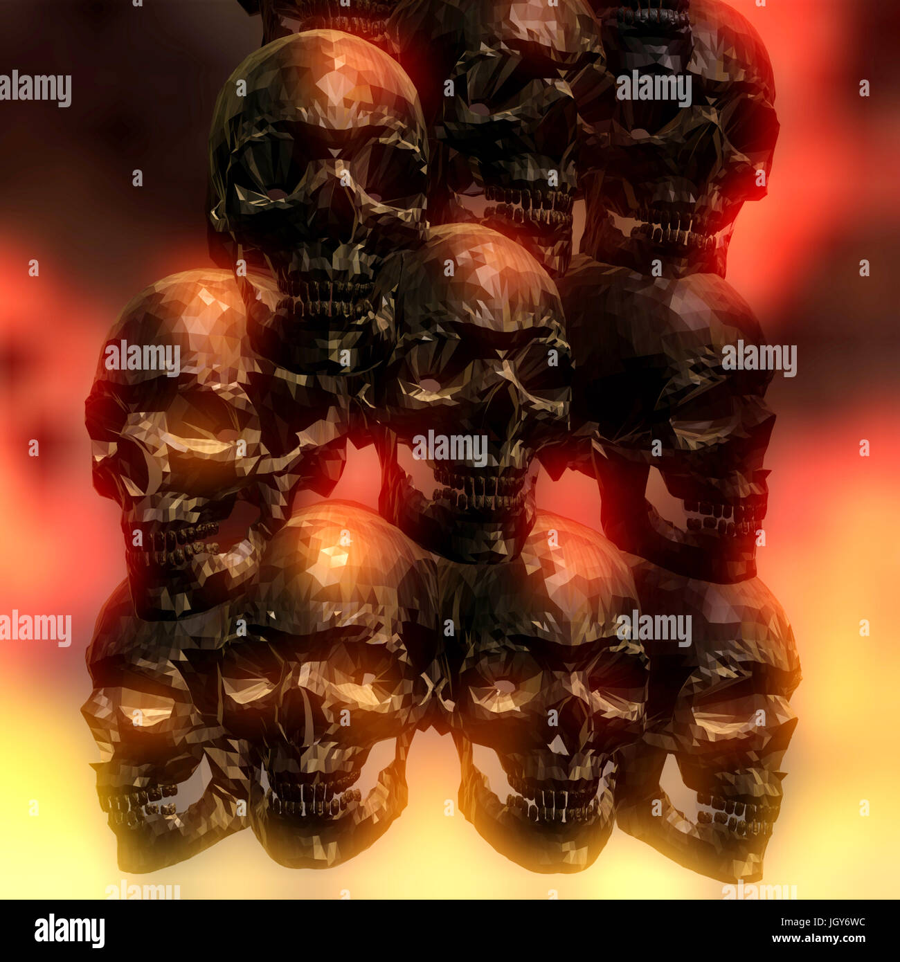 3D Illustration of creepy Skulls Stock Photo - Alamy