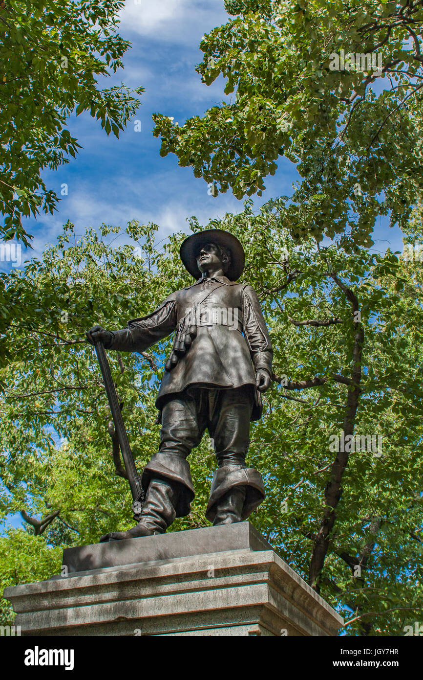 Pilgrim monument in Central Park, New York made by John Quincey Adams ...