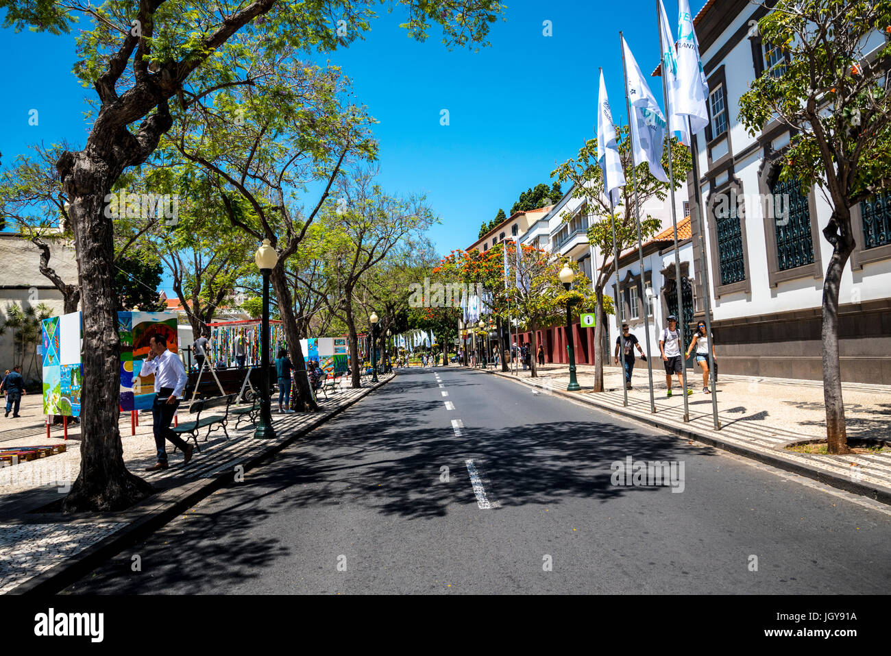 Area around the Regional Governors building in Funchal Madeira Portugal ...