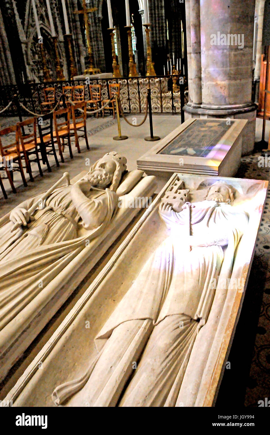 Various views of Tombs in the Cathedral of St. Denis, France on 10/01 ...