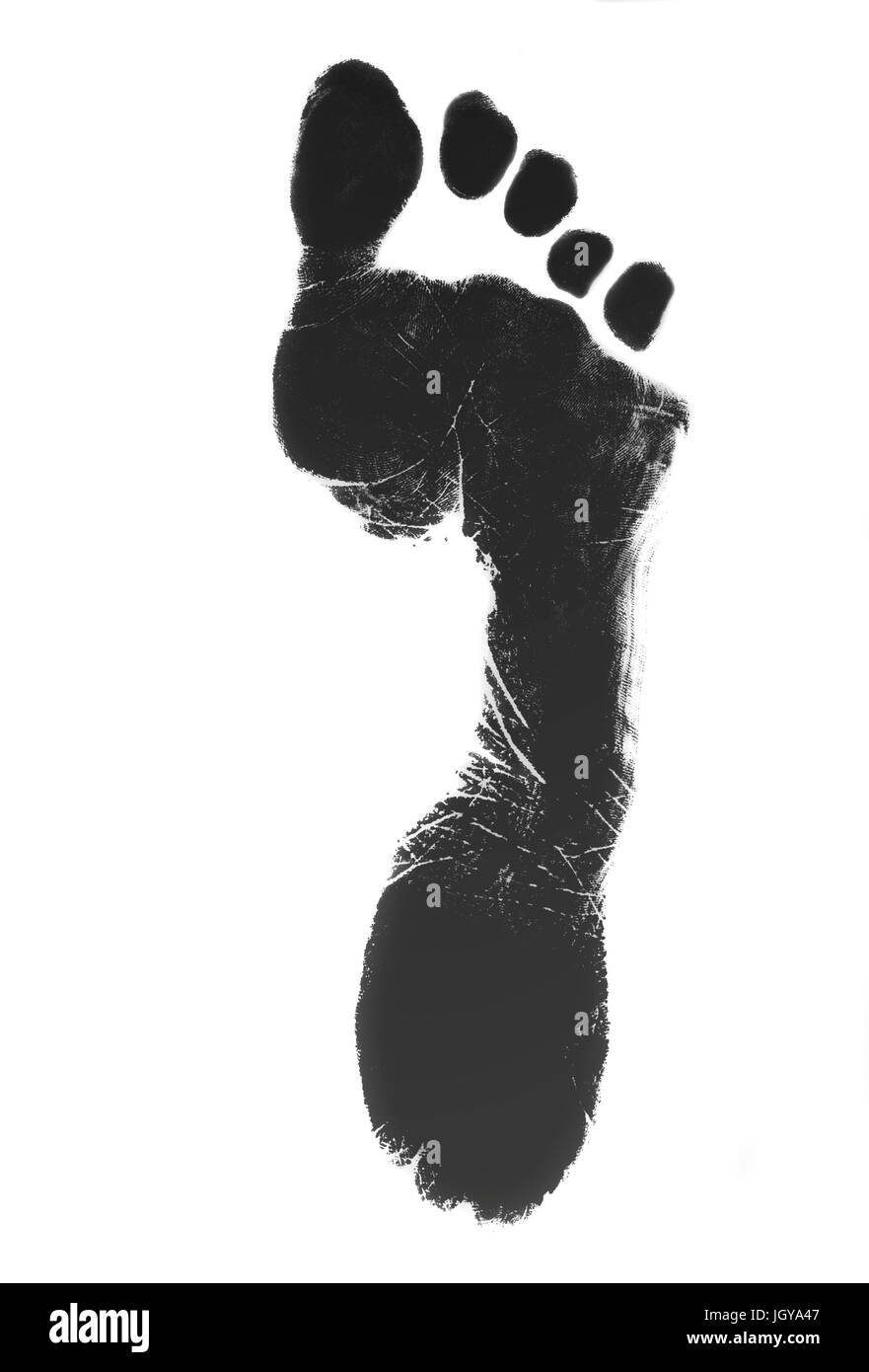 Human foot print isolated on white background Stock Photo - Alamy
