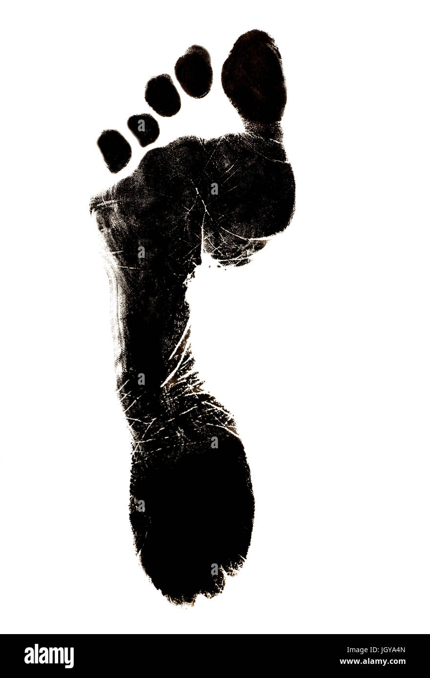 Human foot print isolated on white background Stock Photo - Alamy