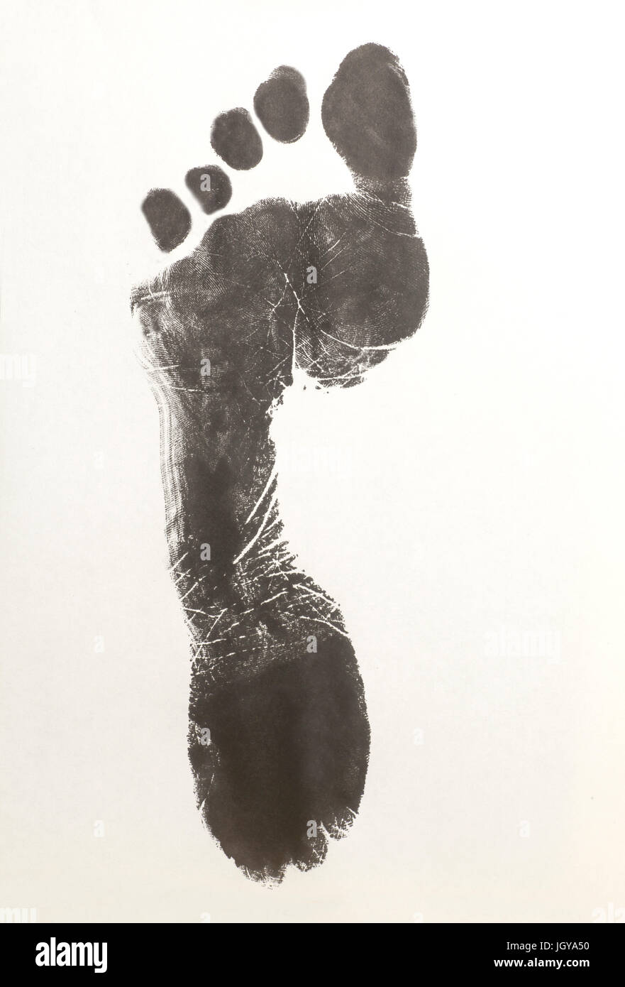 Human foot print on white background Stock Photo - Alamy