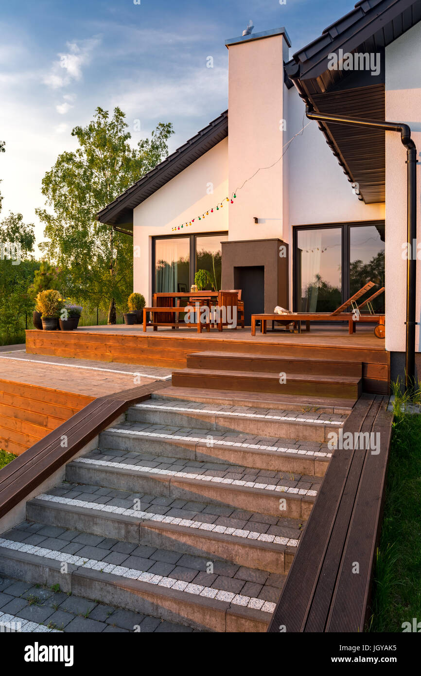 Exterior View Stairs Modern Architecture Stock Photos & Exterior View ...