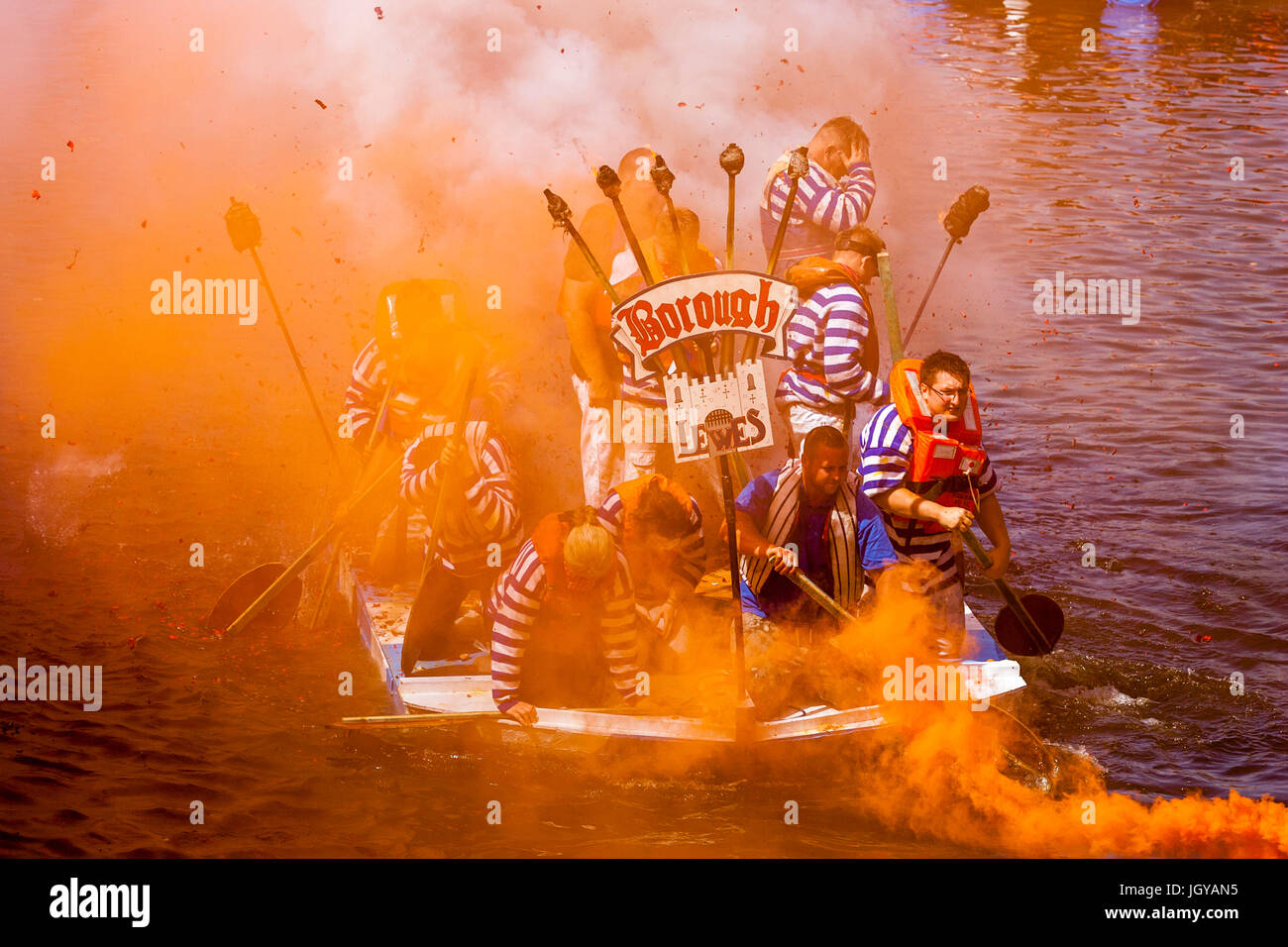 Lewes Bonfire Societies Take Part In The Annual 'Bonfire Dash' On The ...