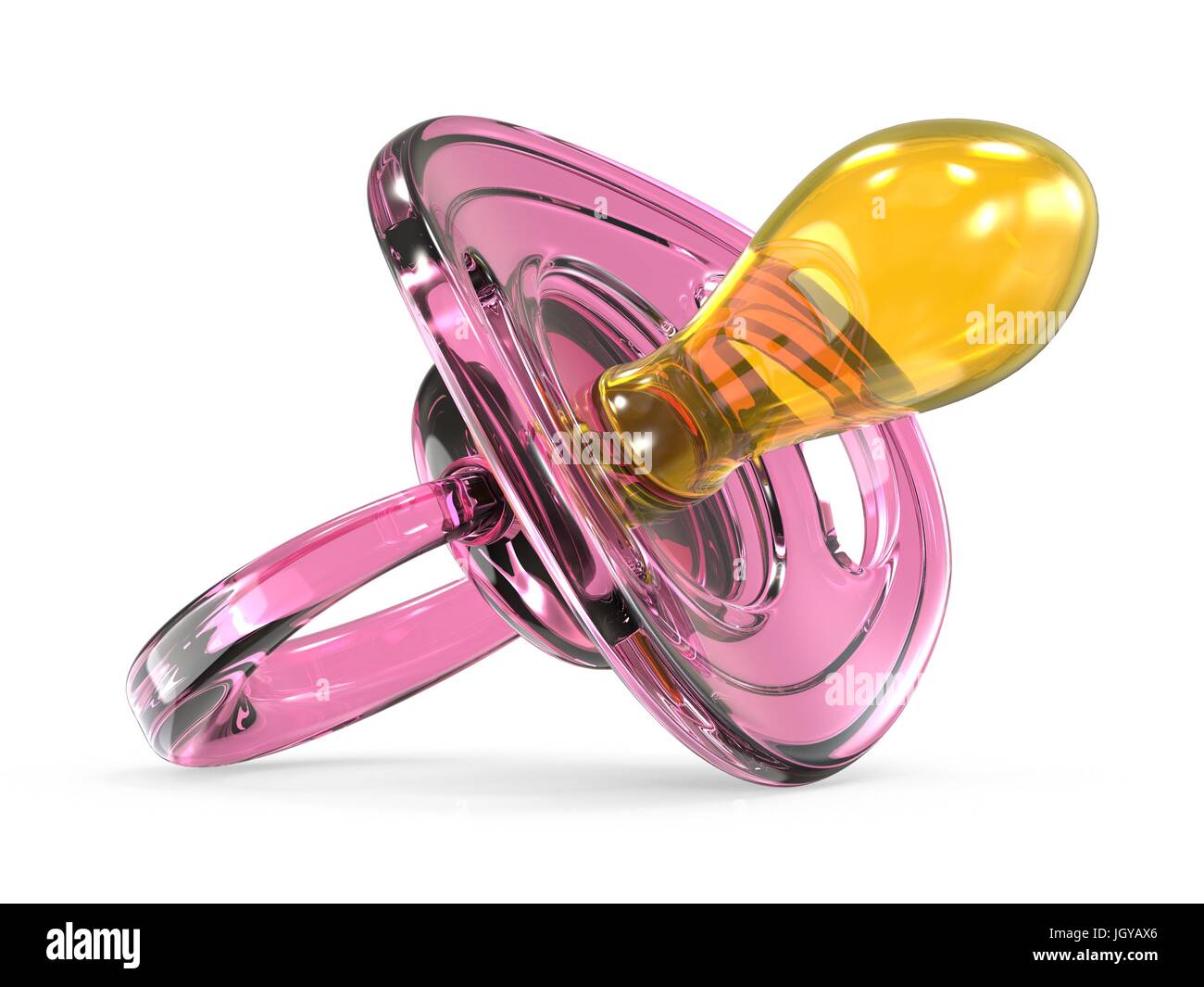 Pink baby dummy 3D render illustration isolated on white background ...