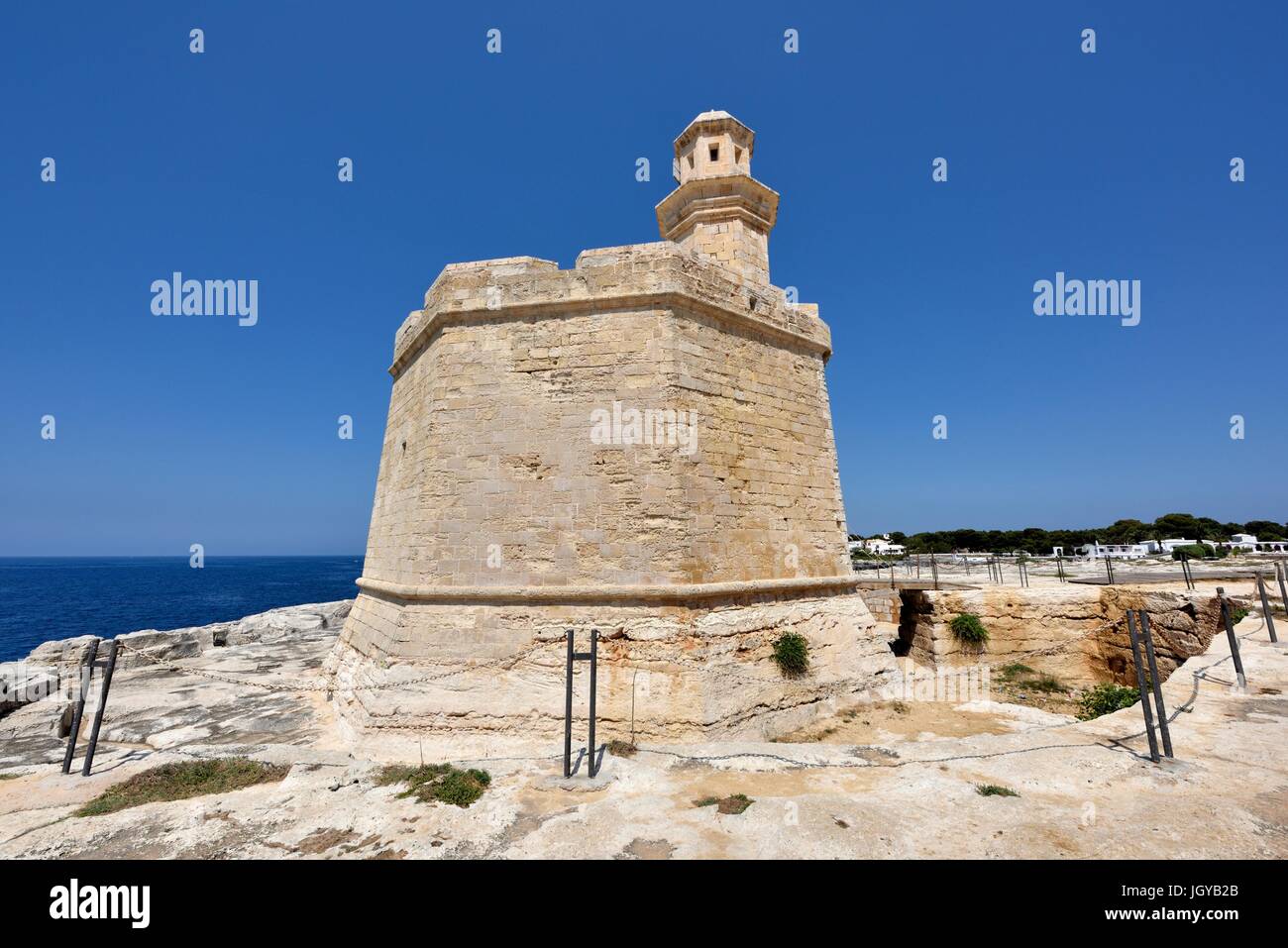 The watchtower Castell de Sant Nicolau, Ciutadella, Menorca,Minorca ...