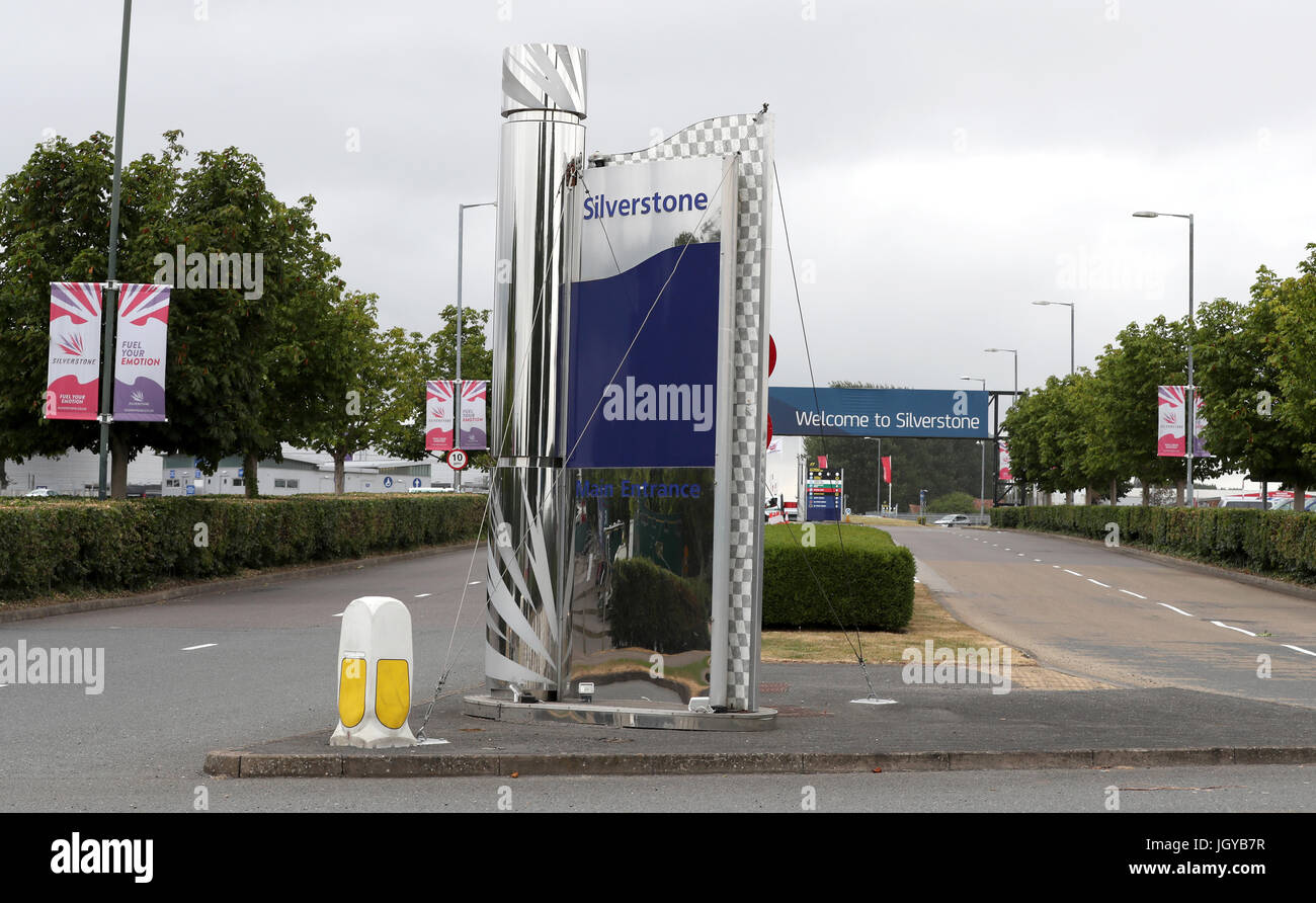General view of the main entrance to Silverstone Circuit, Towcester ...