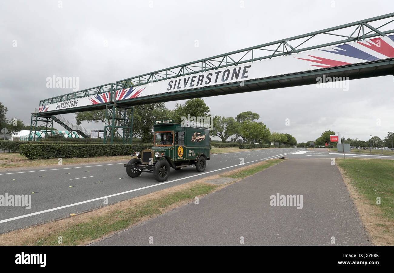 General view of signage at Silverstone Circuit, Towcester Stock Photo ...