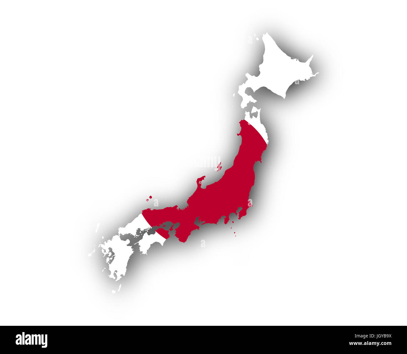 Map and flag of Japan Stock Photo - Alamy