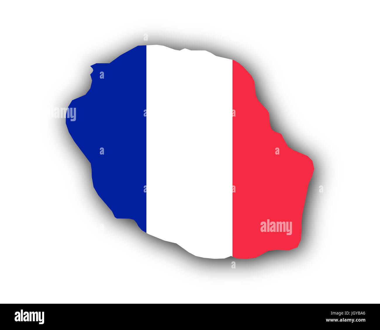 Map and flag of Reunion Stock Photo - Alamy