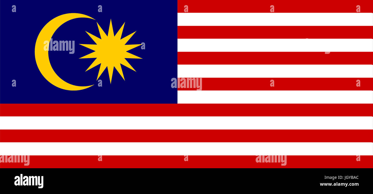 Colored flag of Malaysia Stock Photo - Alamy