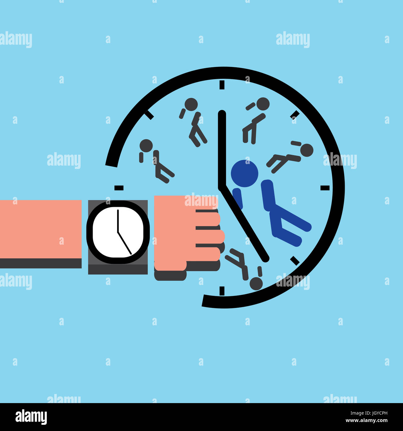 Businessman working round the clock for his growth continuously Stock ...