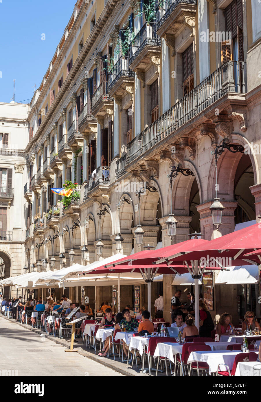 Barcelona Catalunya Barcelona Placa Reial public plaza cafes ...