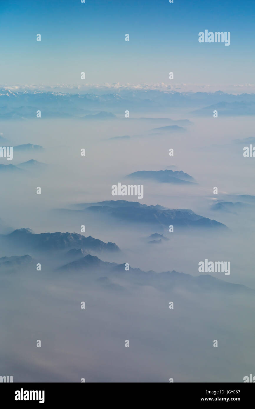 Aerial view of Alps mountains from airplane Stock Photo - Alamy