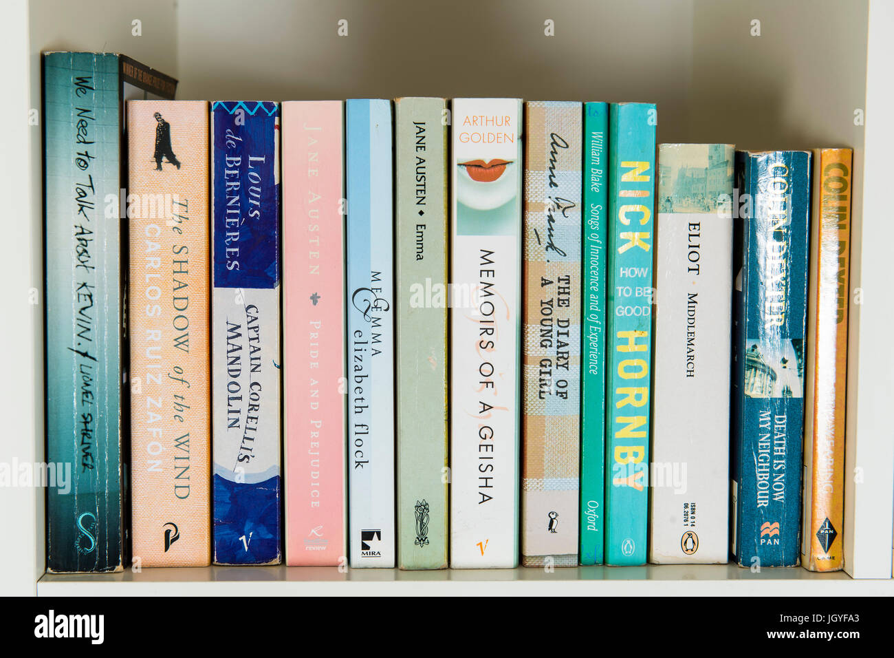 book shelf of novels Stock Photo - Alamy