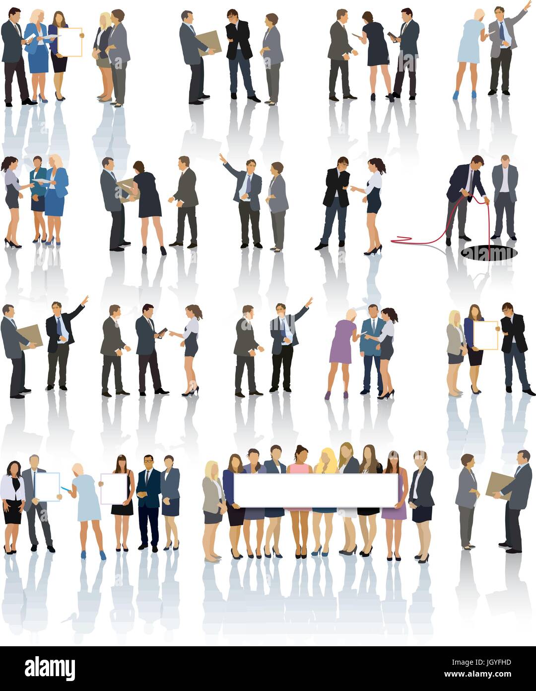 Groups of people in the typical business situation Stock Vector Image ...