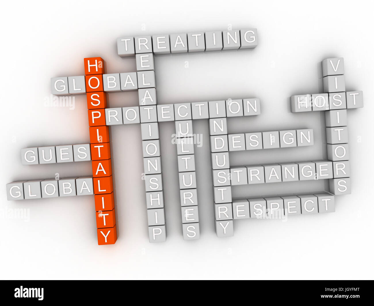 3d Hospitality Concept word cloud Stock Photo - Alamy