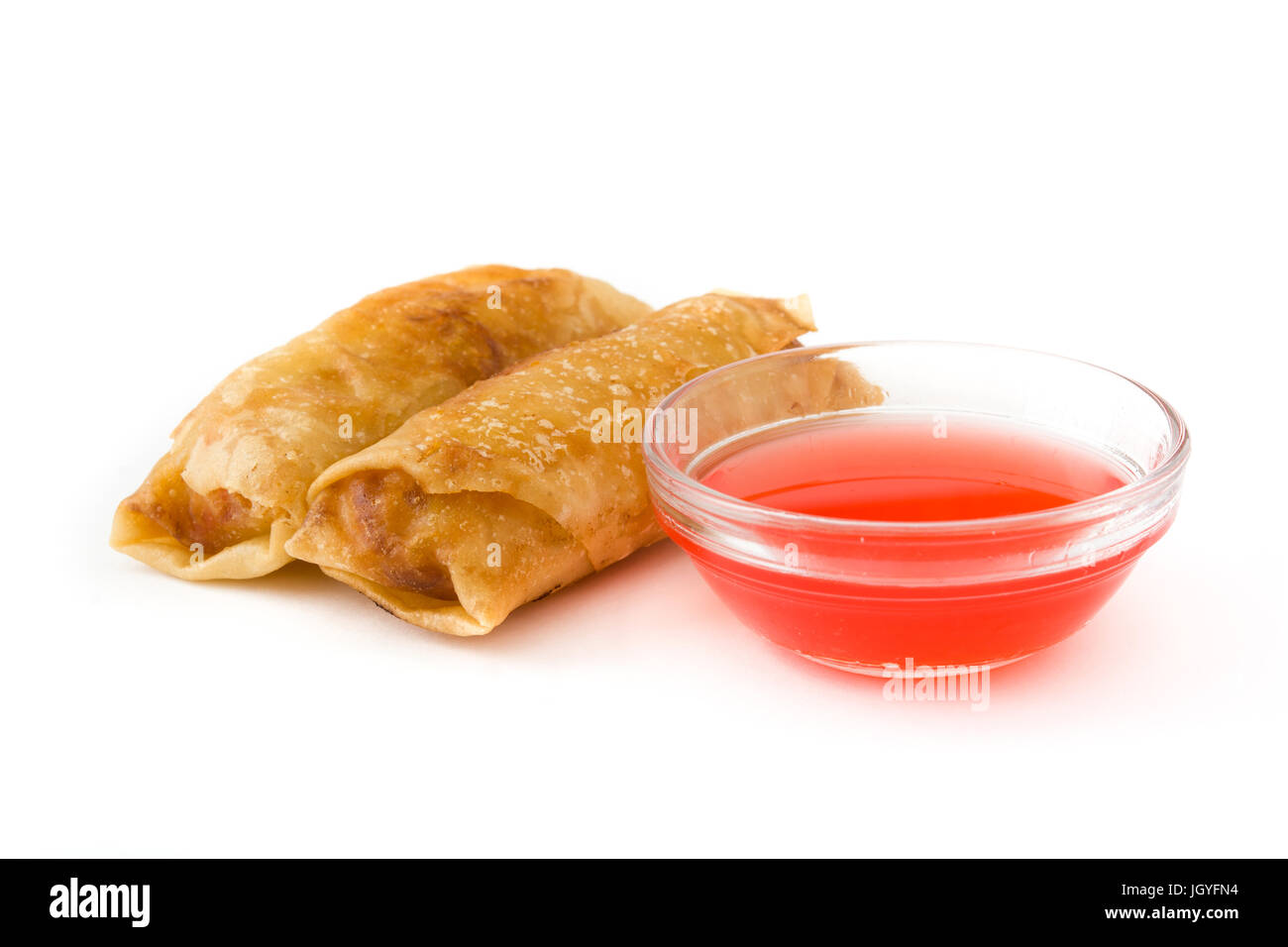 Vegetable spring rolls isolated on white background Stock Photo - Alamy