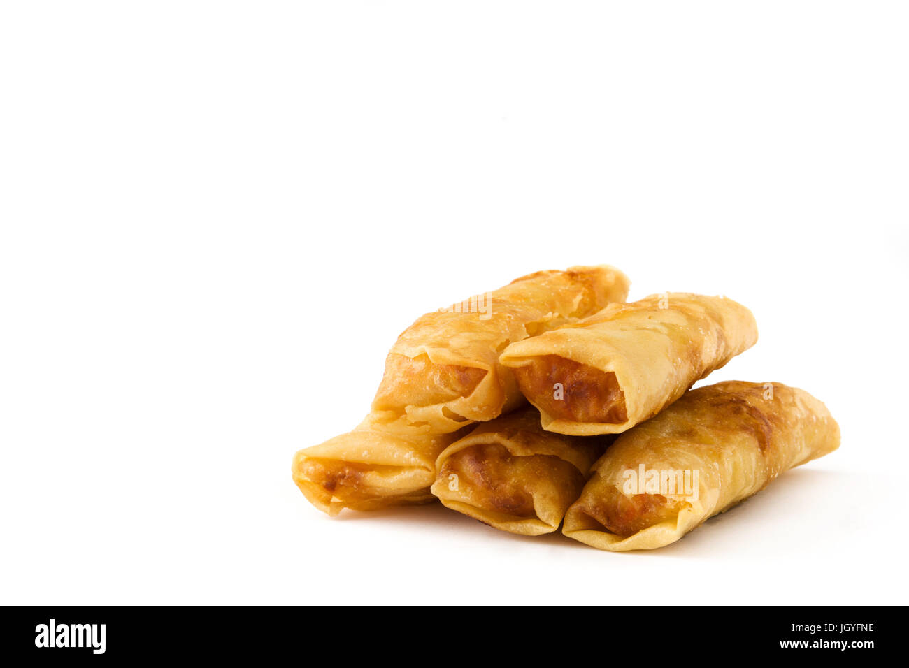 Vegetable spring rolls isolated on white background Stock Photo - Alamy