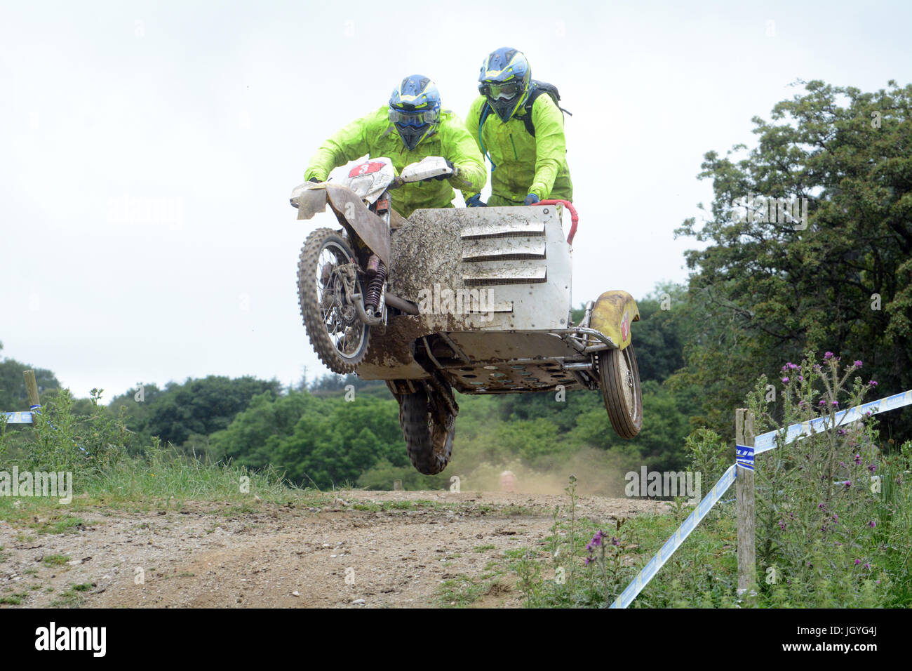 Paul Pelling and Chris Pannell of Guildford competing in the Sidecar ...