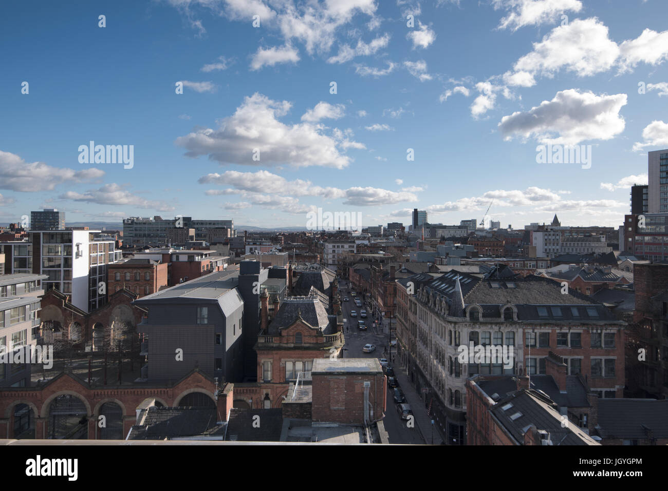 The birds eye view of Manchester city centre, England Stock Photo - Alamy