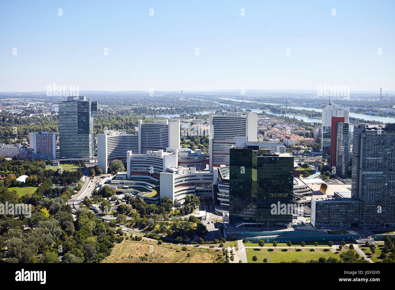 Area of Vienna International Centre VIC, Donaupark and Donauturm in ...
