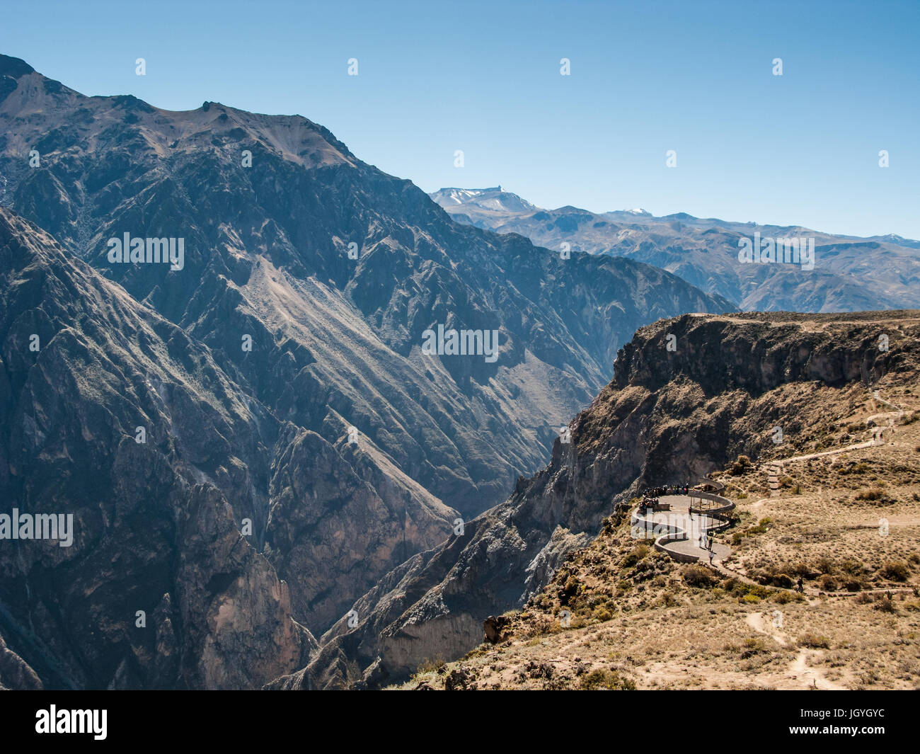 The Colca canyon, seen from Cruz del Condor viewpoint, Chivay, Peru ...