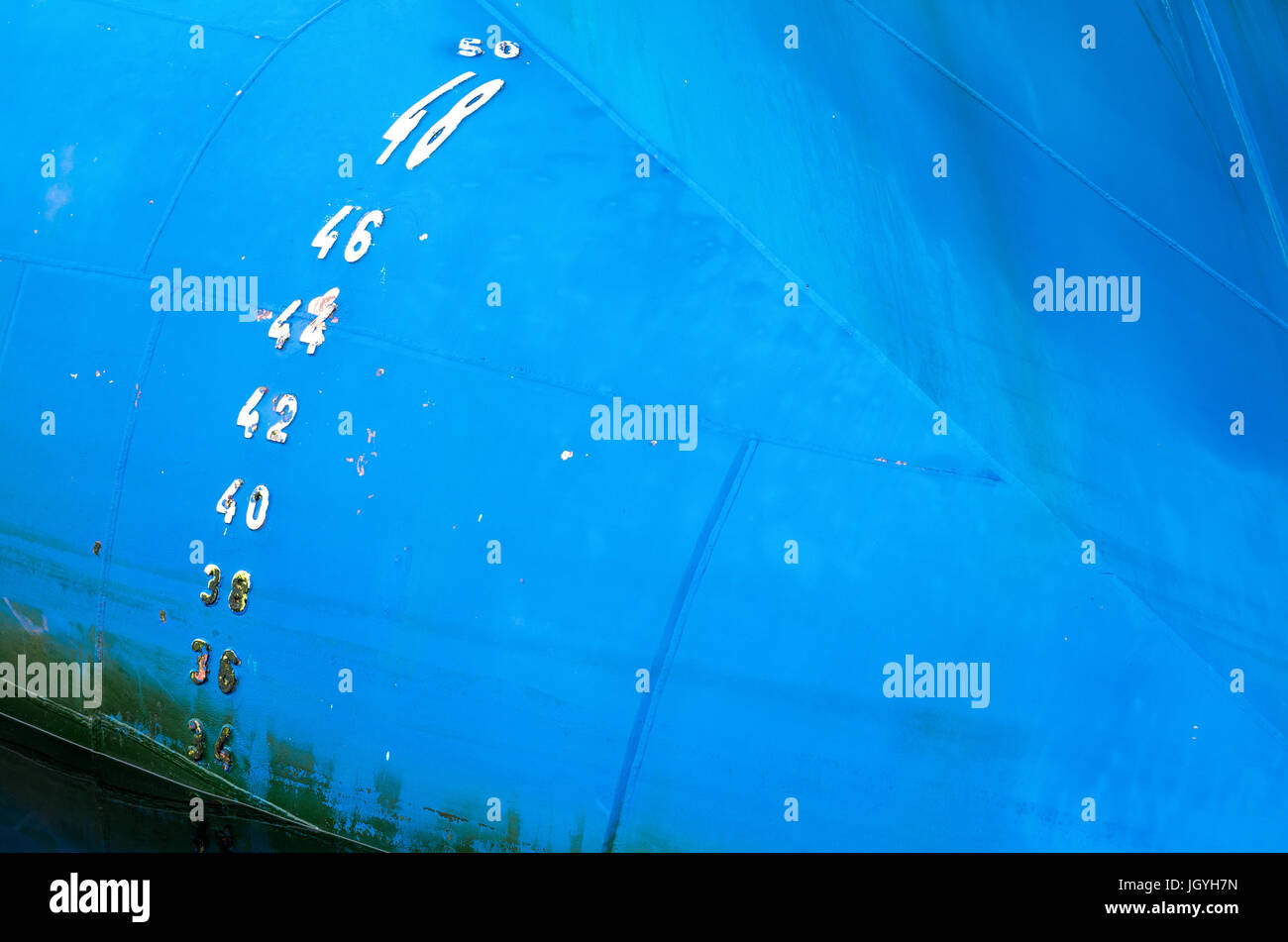 metric draft marks on a ship Stock Photo - Alamy
