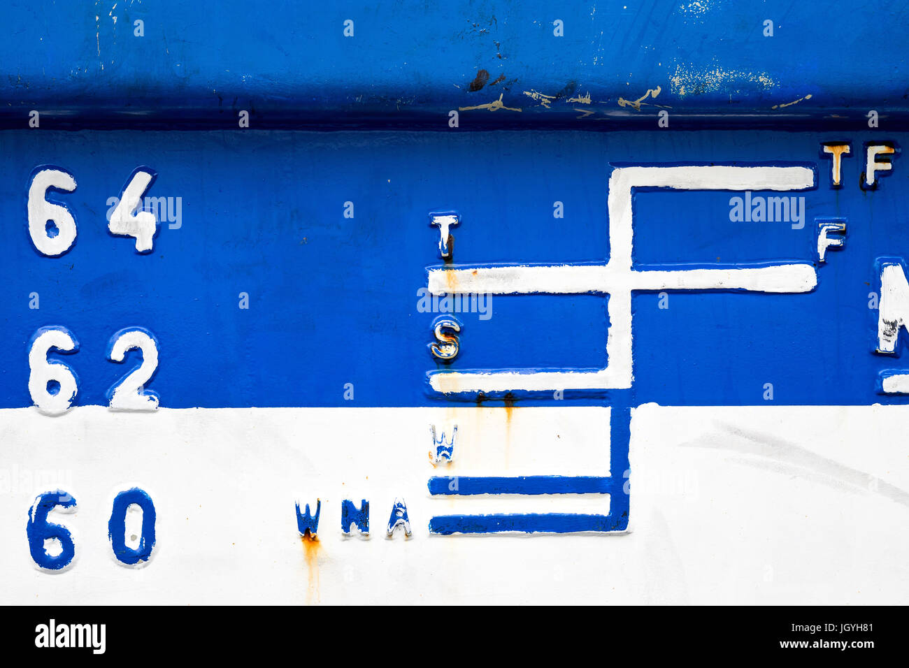 load line markings on a ship Stock Photo - Alamy