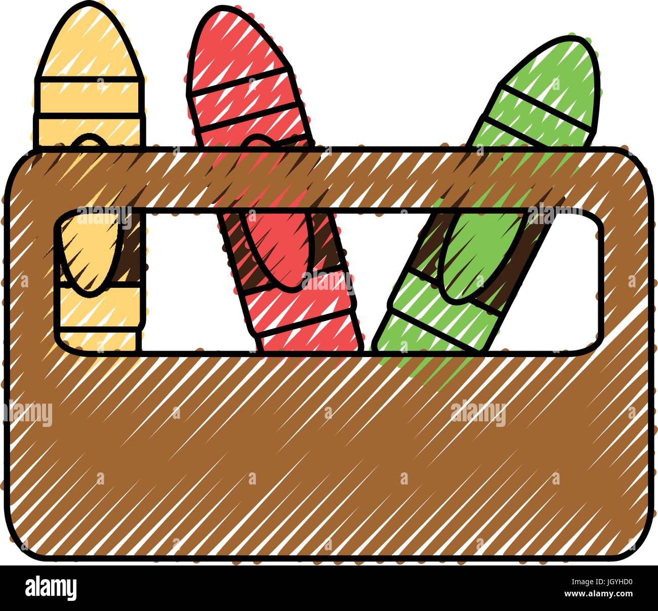 Cute crayons cartoon icon vector illustration graphic design Stock ...