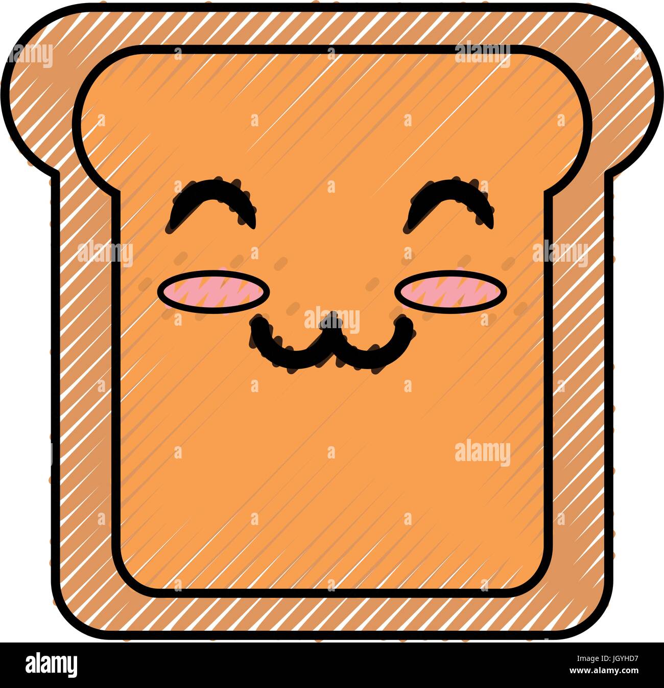 Slice of bread cartoon icon vector illustration graphic design Stock ...
