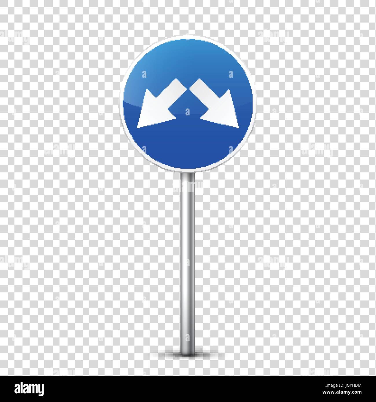 Road blue signs collection isolated on transparent background. Road ...