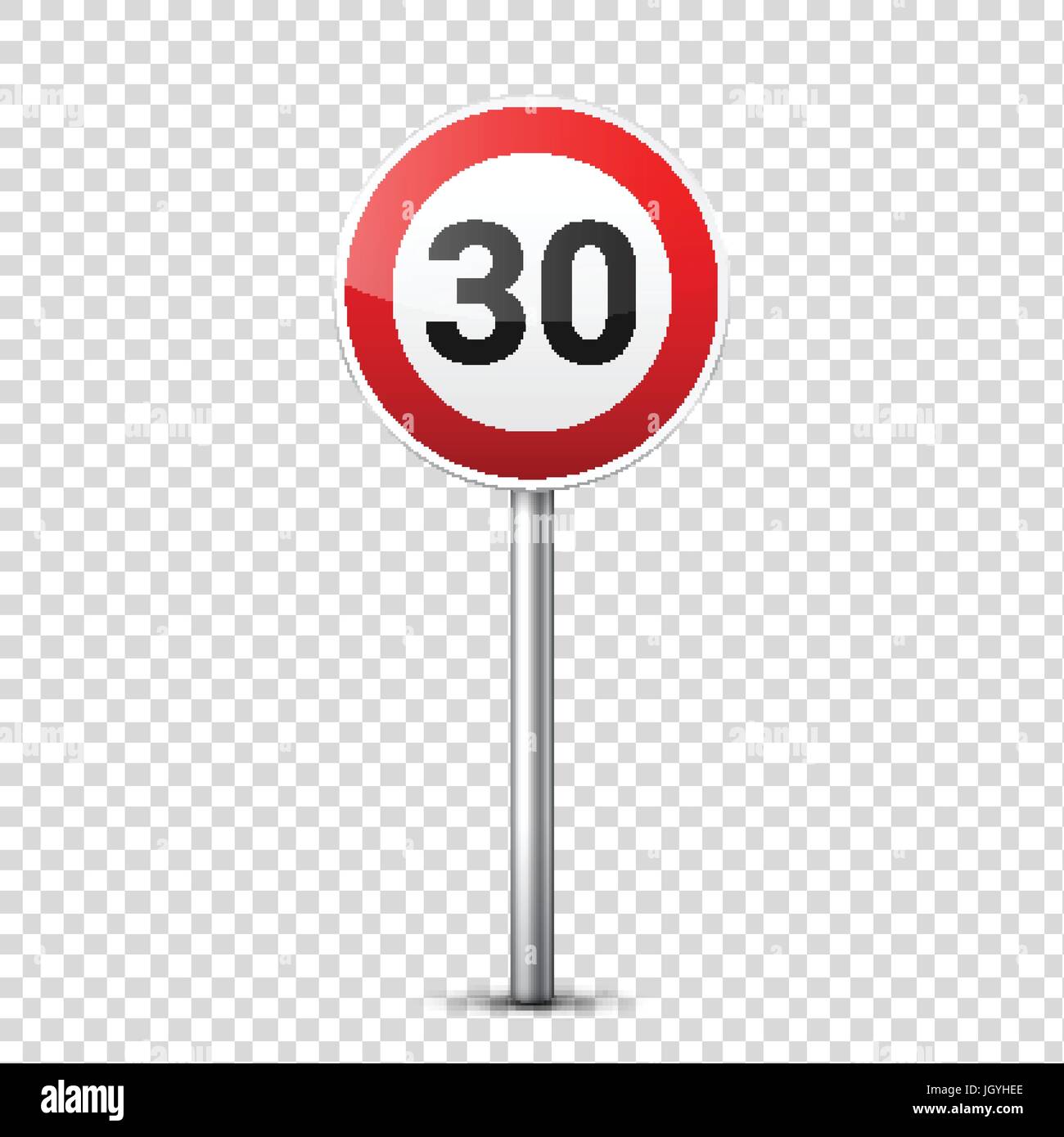 Road red signs collection isolated on transparent background. Road ...