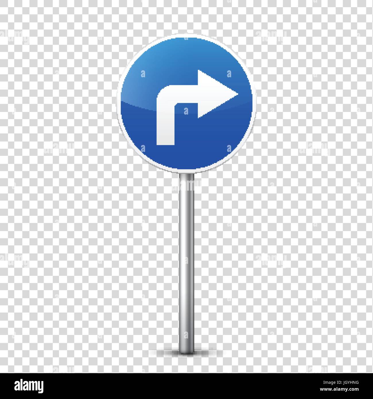 Road blue signs collection isolated on transparent background. Road ...