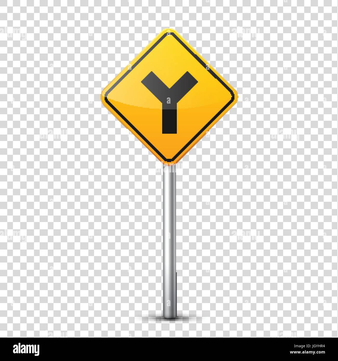 Road yellow signs collection isolated on transparent background. Road ...