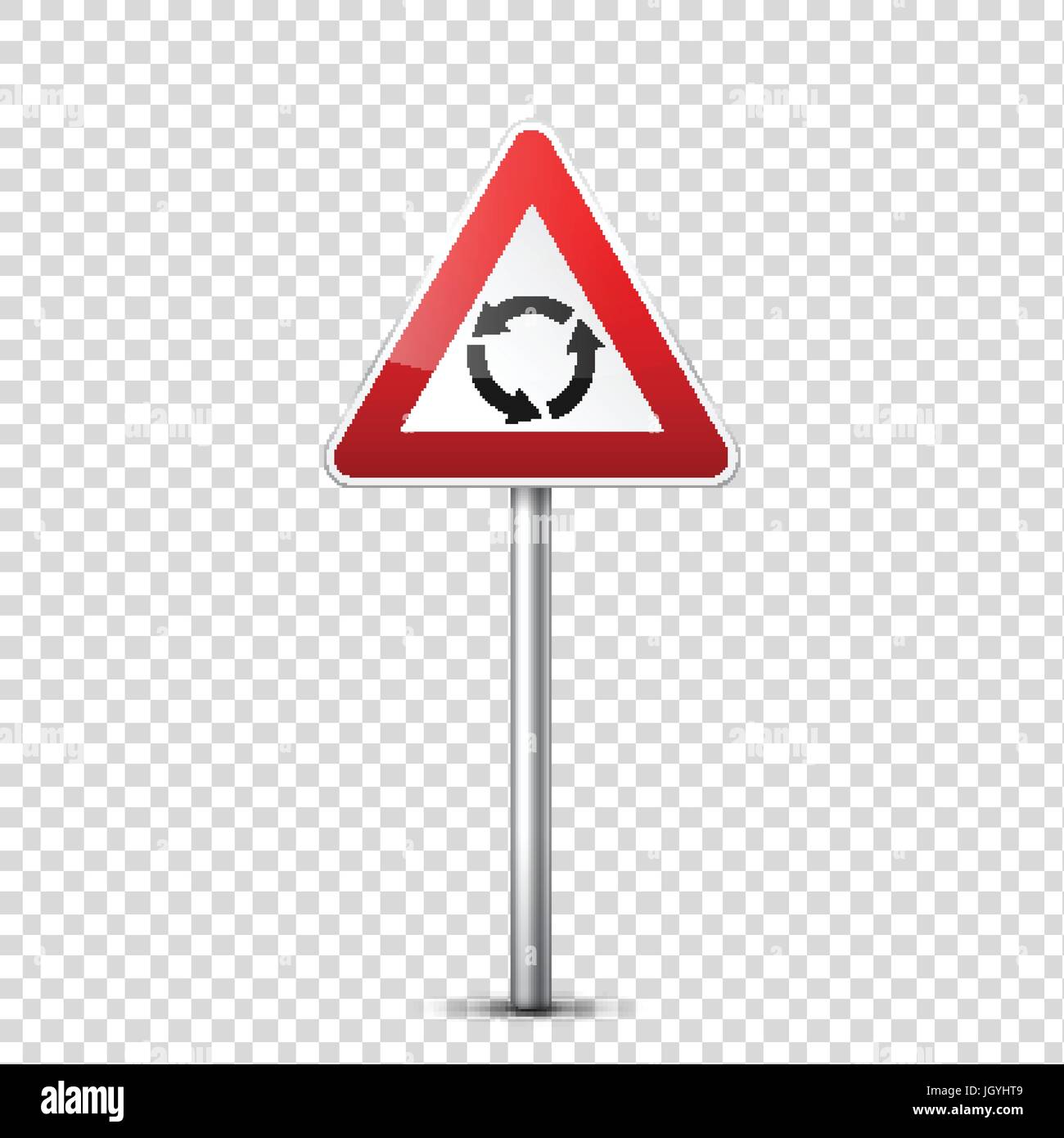 Road red signs collection isolated on transparent background. Road ...