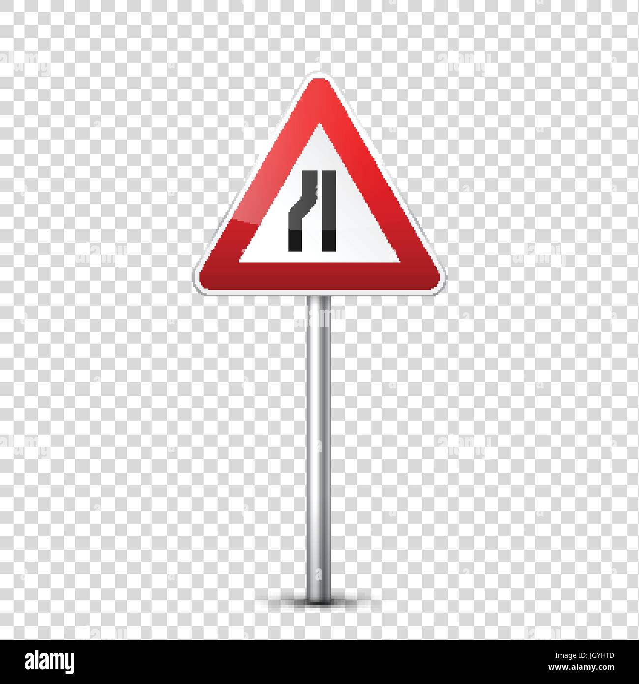 Road red signs collection isolated on transparent background. Road ...
