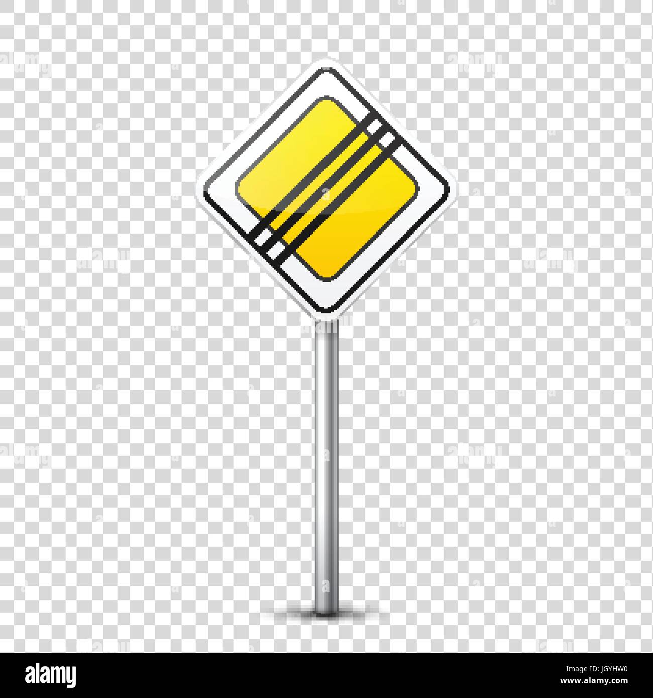 Road yellow signs collection isolated on transparent background. Road ...