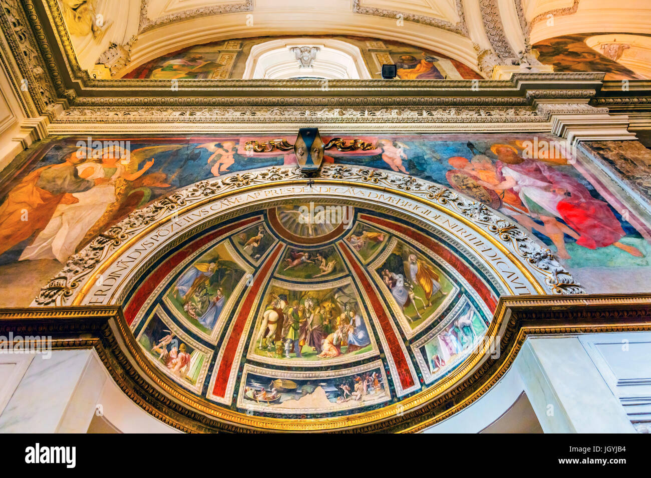 Christian Frescoes Santa Maria Della Pace Church Basilica Dome Rome ...