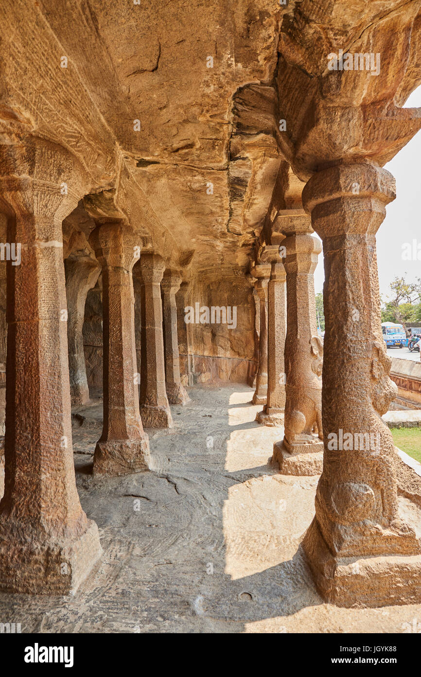 Monolithic temples of the Shore Temple near Mahabalipuram in the Tamil ...