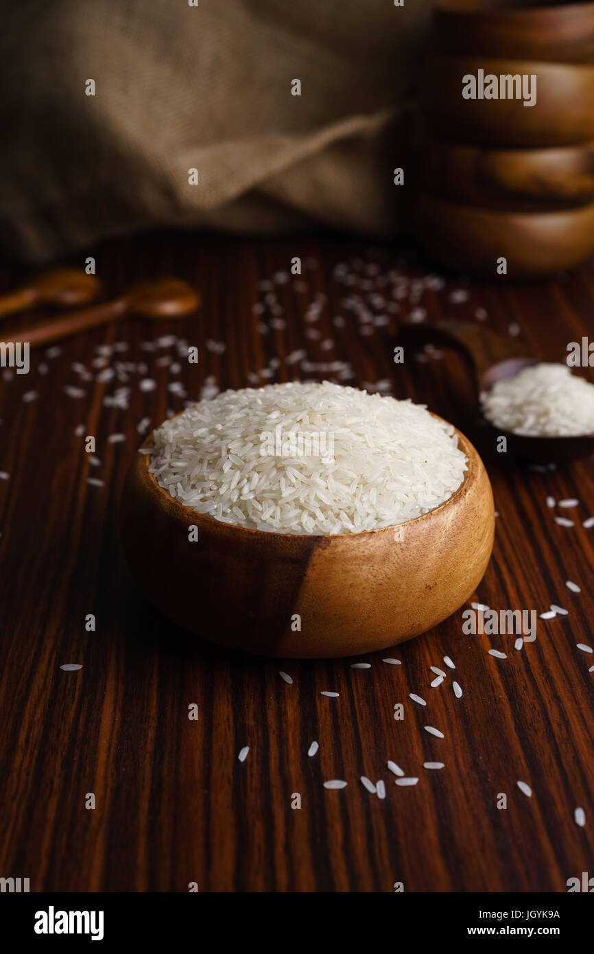 White organic jasmine rice Stock Photo - Alamy